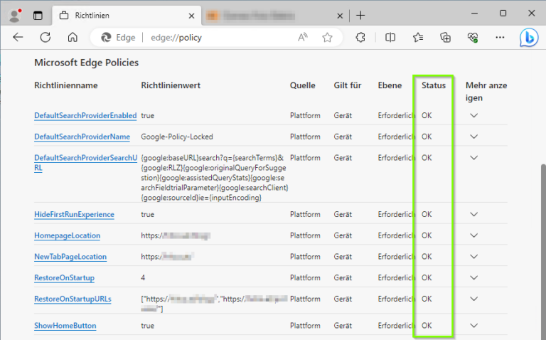 Microsoft Edge Policies werden ignoriert wenn mit persönlichem ...